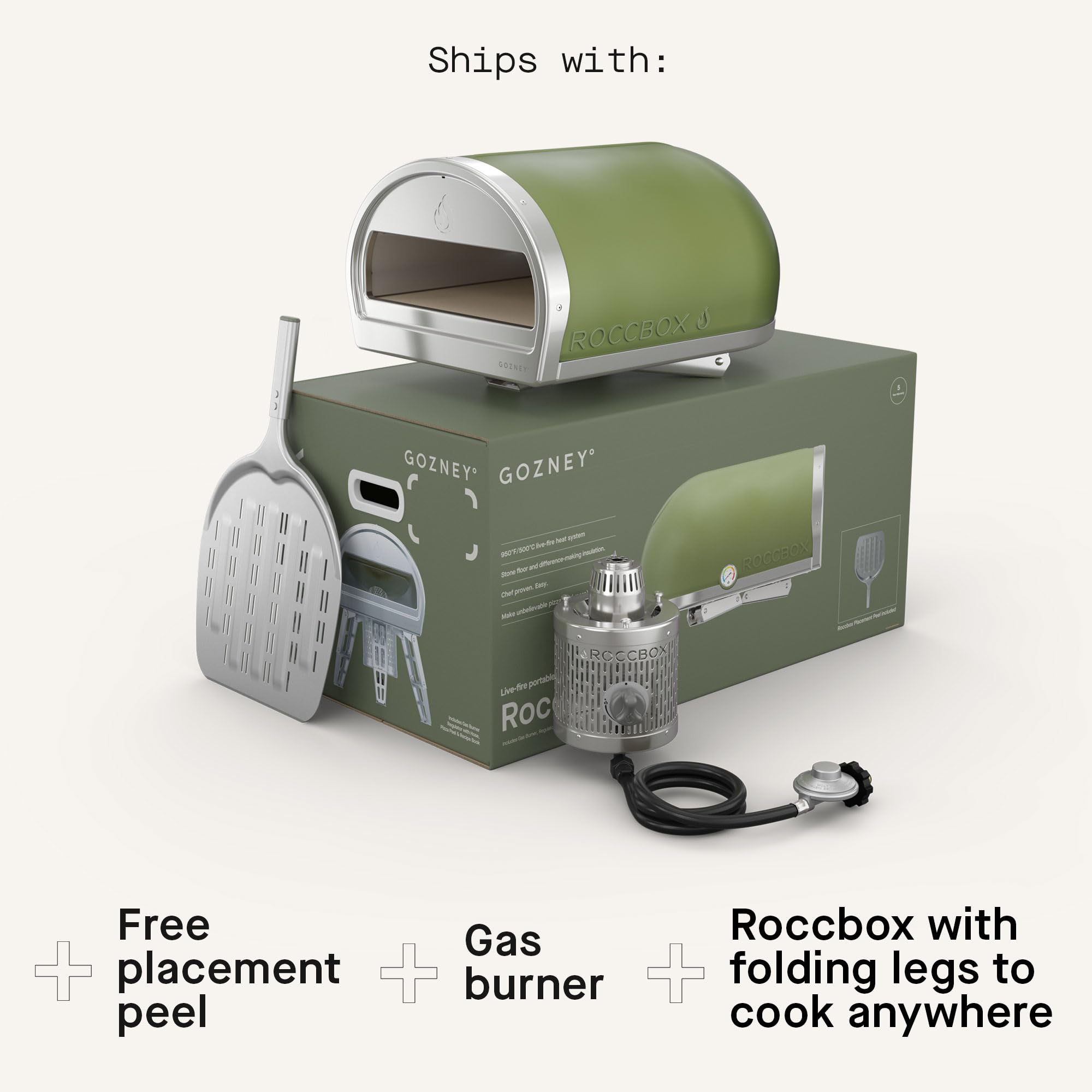 Gozney Roccbox Outdoor Pizza Oven, Green, Portable, Gas & Wood Fired, Restaurant-Grade on ...