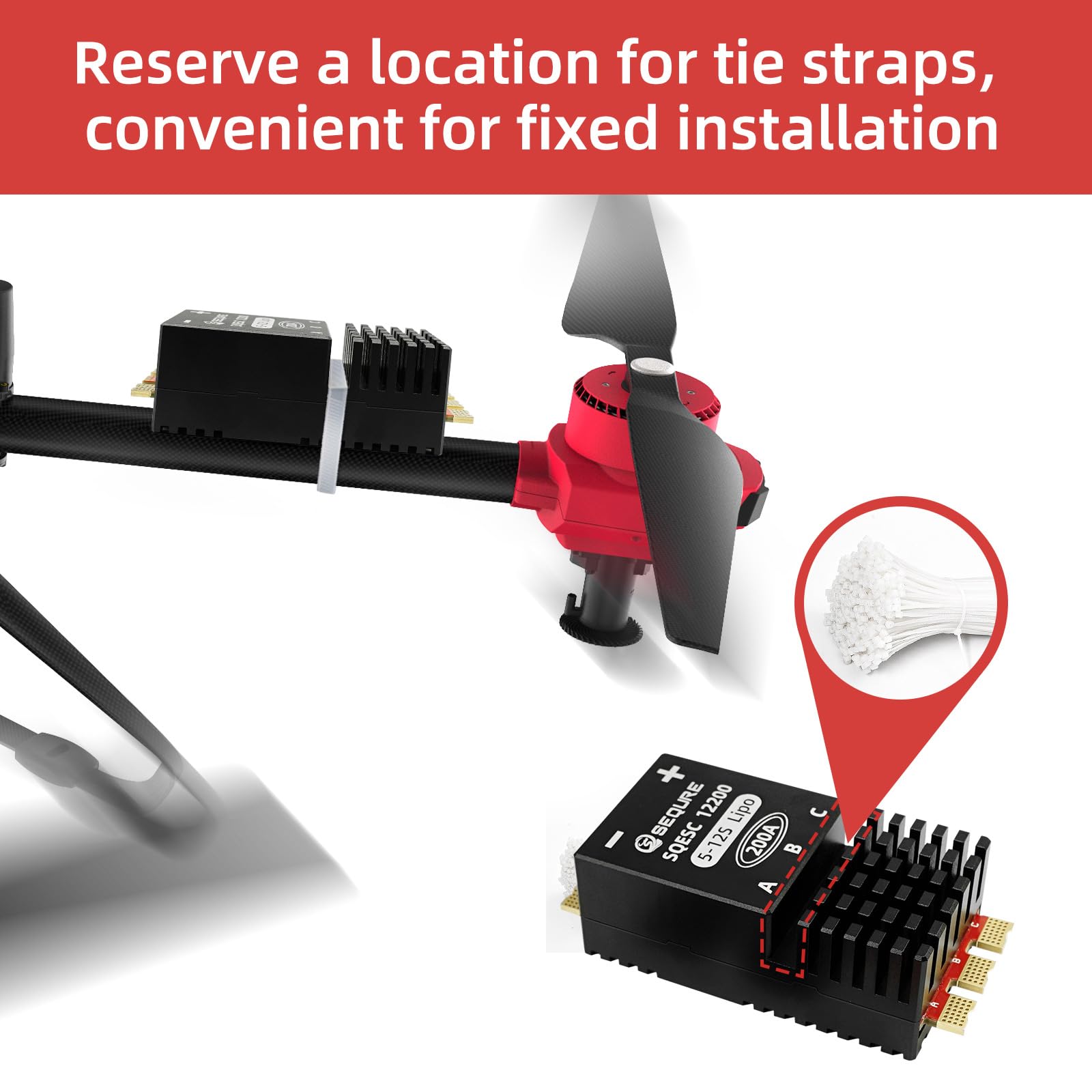 SEQURE 200A Brushless ESC 5S-12S Electric Speed Controller For RC Cars Boats Crawler Tank - AM32 ...