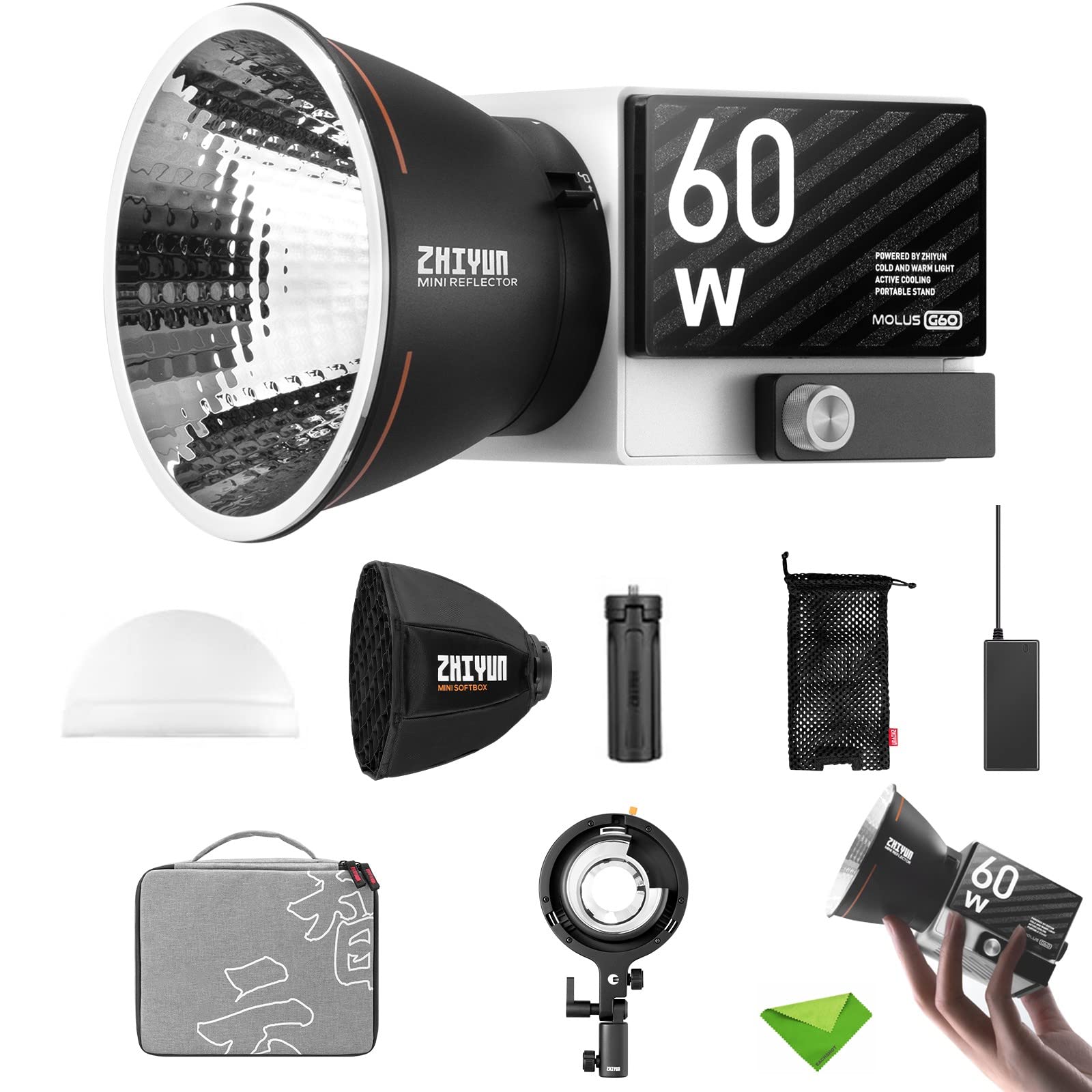 Bingua.com - Zhiyun Molus G60 Combo 60W LED Video Light CCT 2700K ...