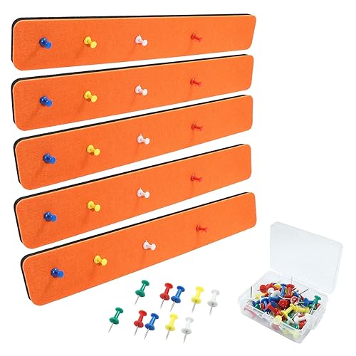 Auvotuis 5 Pack Orange Felt Pin Board Bar Strips Bulletin Board, Self ...
