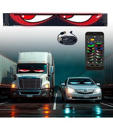 Led Windshield Sign Programmable LED Devil Eyes For Car Windshield - 4 ...