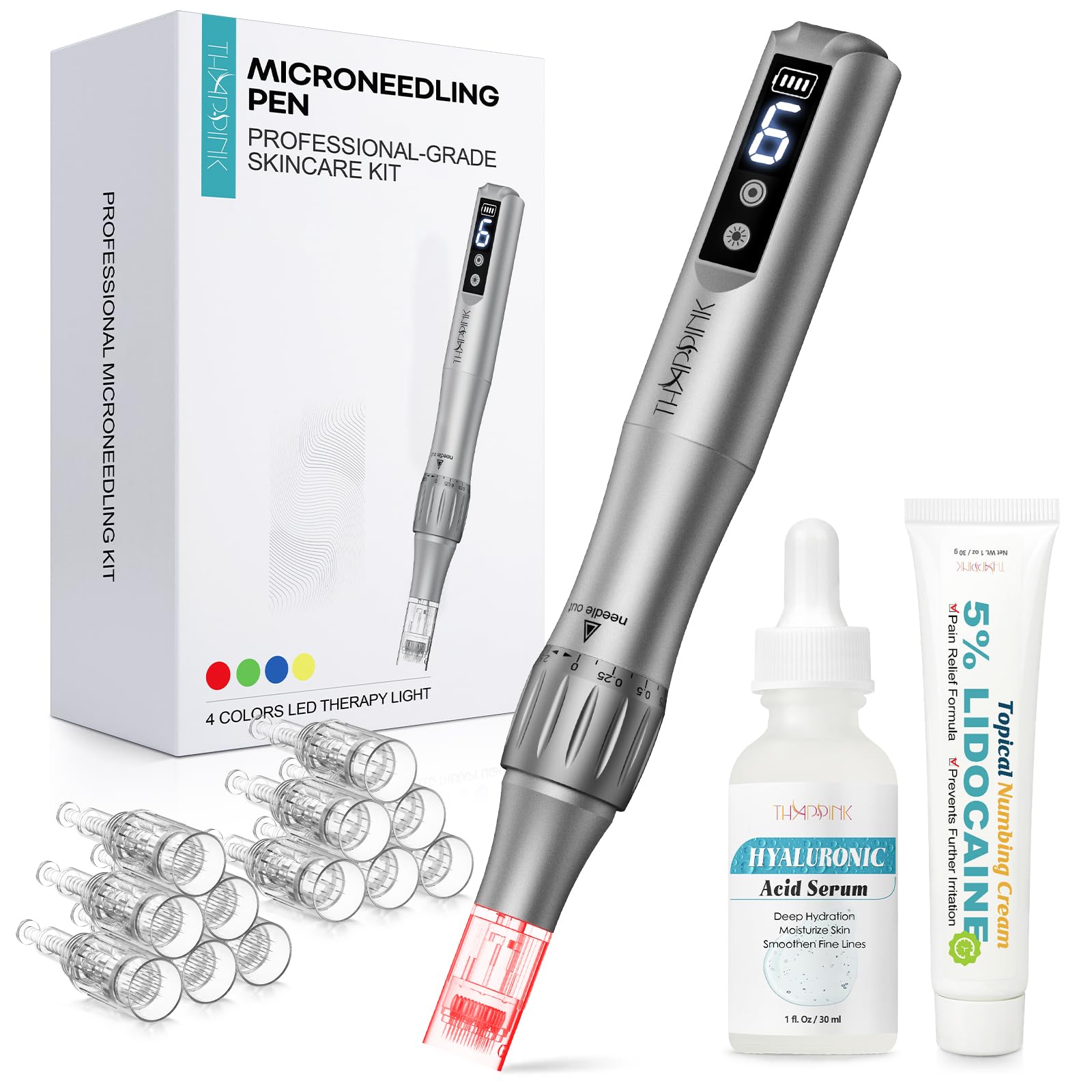 Mua Microneedling Pen Adjustable Microneedle Pen with 12 Replacement ...