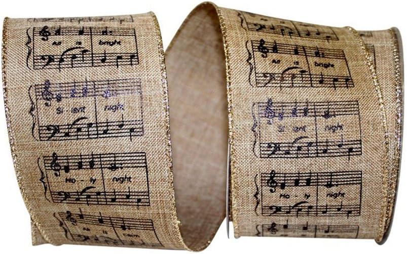 Amazon.com: Wired Edged Linen Sheet Music Musical Ribbon 2 1/2" 10 Yards