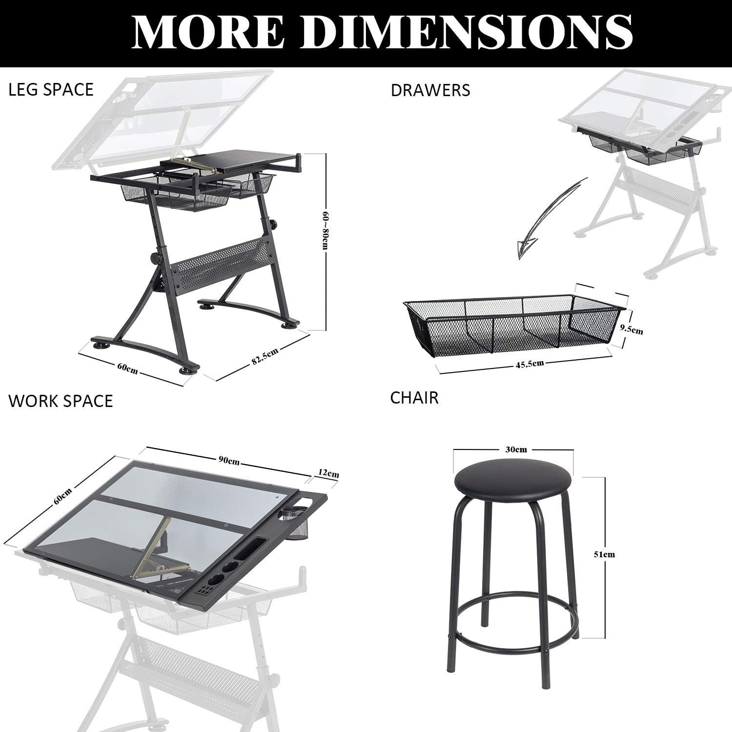 D4P Display4top Tiltable Tabletop Drawing Table Drafting Easel ...