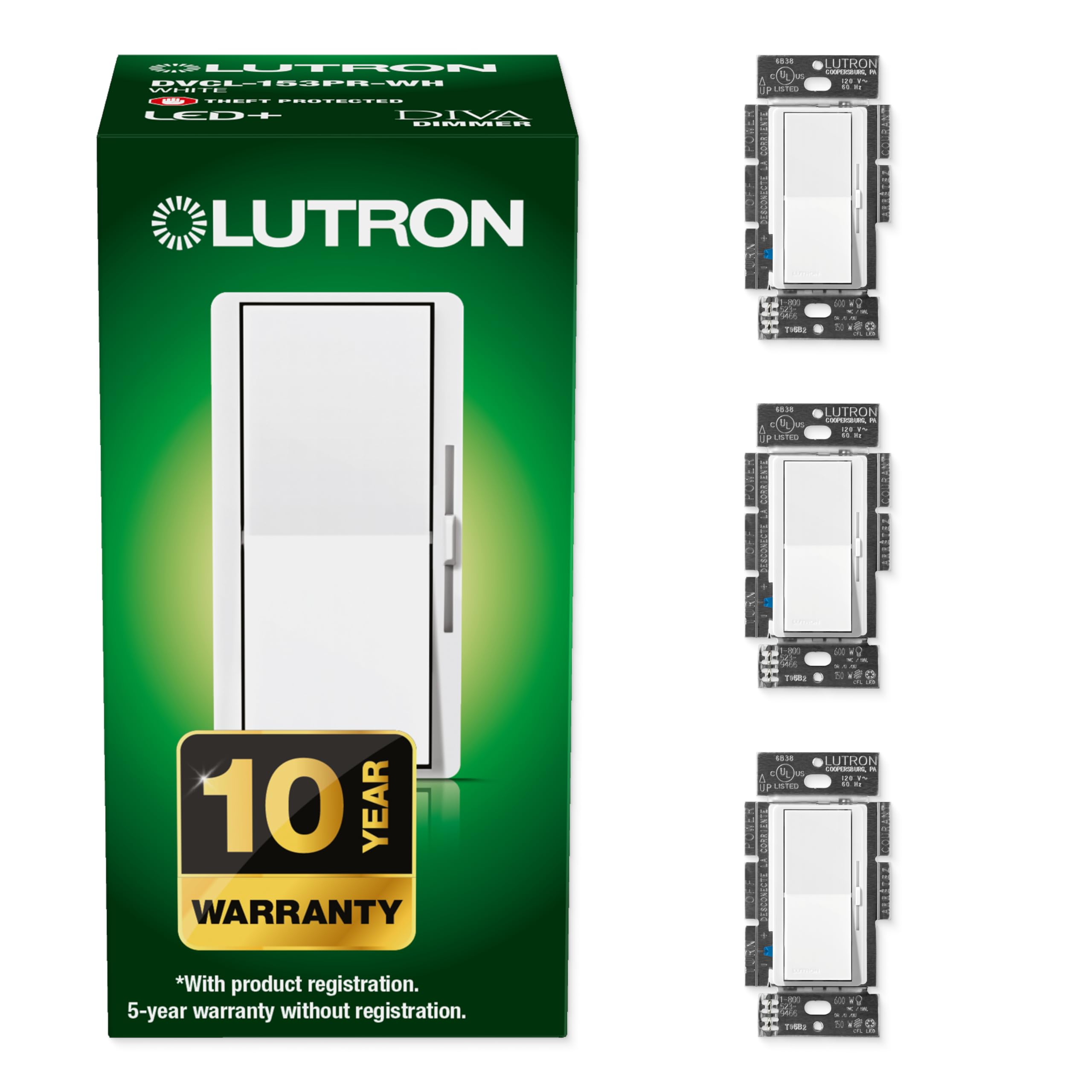 Lutron Diva LED+ Dimmer Light Switch for Dimmable LED, Halogen, and ...