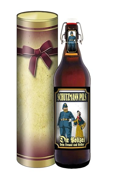Polizei Bier 1 Liter Flasche mit Bügelverschluss in der Geschenkdose im ...