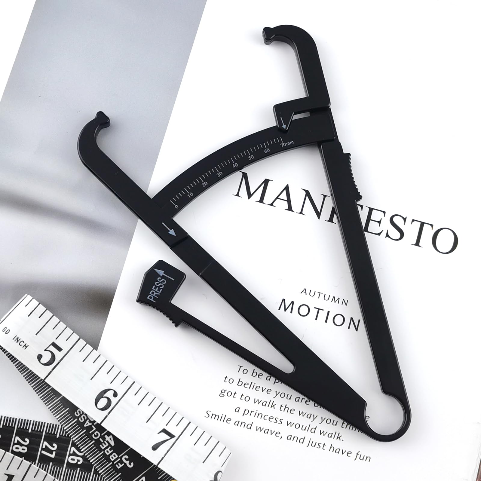 Quacc Body Fat Caliper, Skinfold Calipers With Slide Ruler Body Fat ...