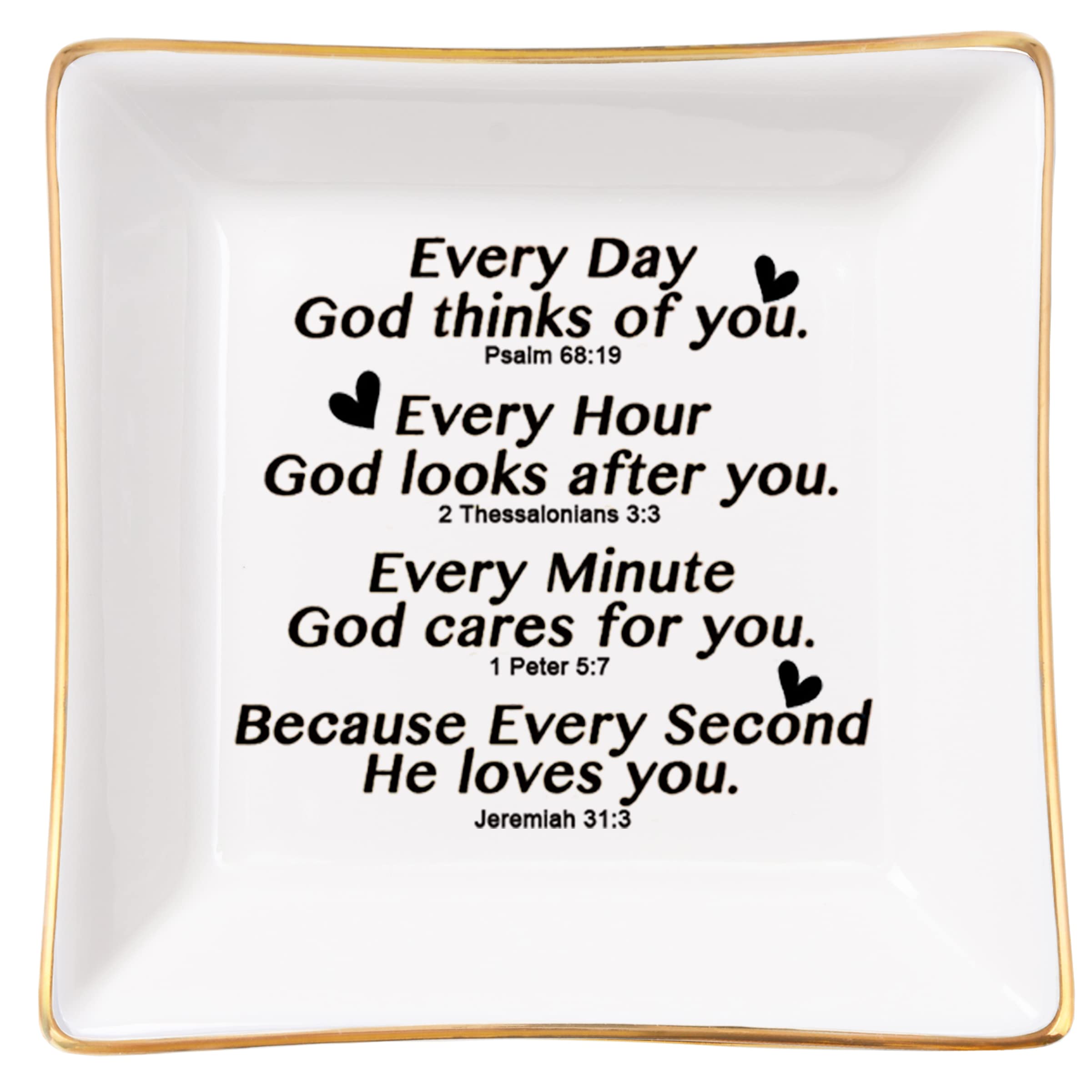 Spegiffu Christian Gifts for Women Faith Jewelry Dish with Bible Verse ...