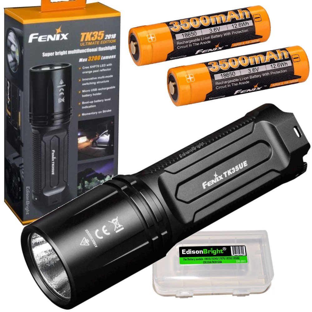 FENIX TK35 Ultimate 2018 Edition 3200 Lumen LED USB rechargeable Tactical Flashlight /w 2 X ...