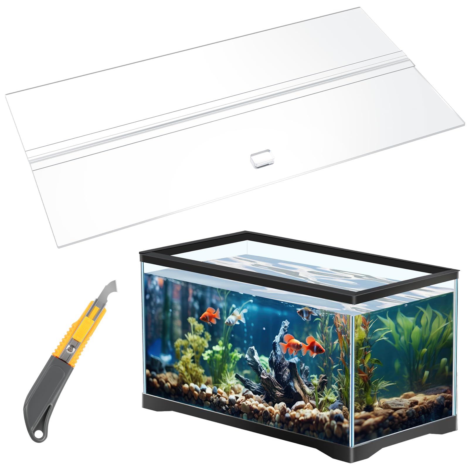 Juexica Aquarium Lid Acrylic Canopy Set Aquarium Top CoverFish Tank Lid ...
