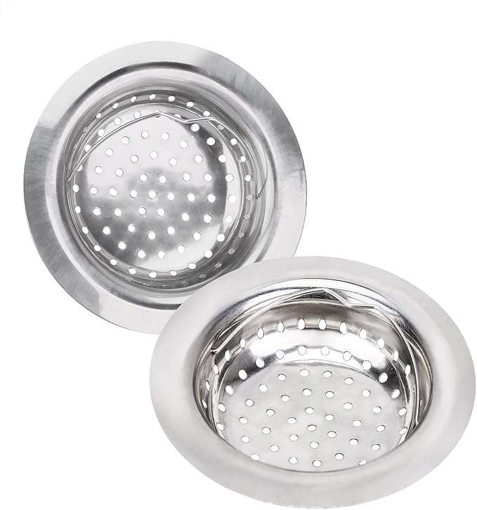 HOMEIDEAS 2 PCS Kitchen Sink Strainer,Stainless Steel Sink Filter ...