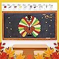Amazon.com: 26 Pcs Thanksgiving Turkey Craft Make a Turkey Stickers ...