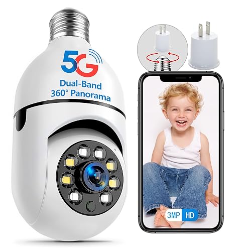 360 Motion Light Socket GALAYOU 360 Light Bulb Security Camera Light