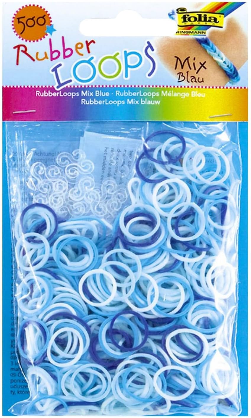 folia 331593 - Rubber Loops Mix, 500 Gummibänder, inklusive 25 stück ...