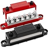 Amazon.com: RED WOLF 12V 250A Power Distribution Block 3/8" Single Stud Busbar M10 Terminal Bus ...