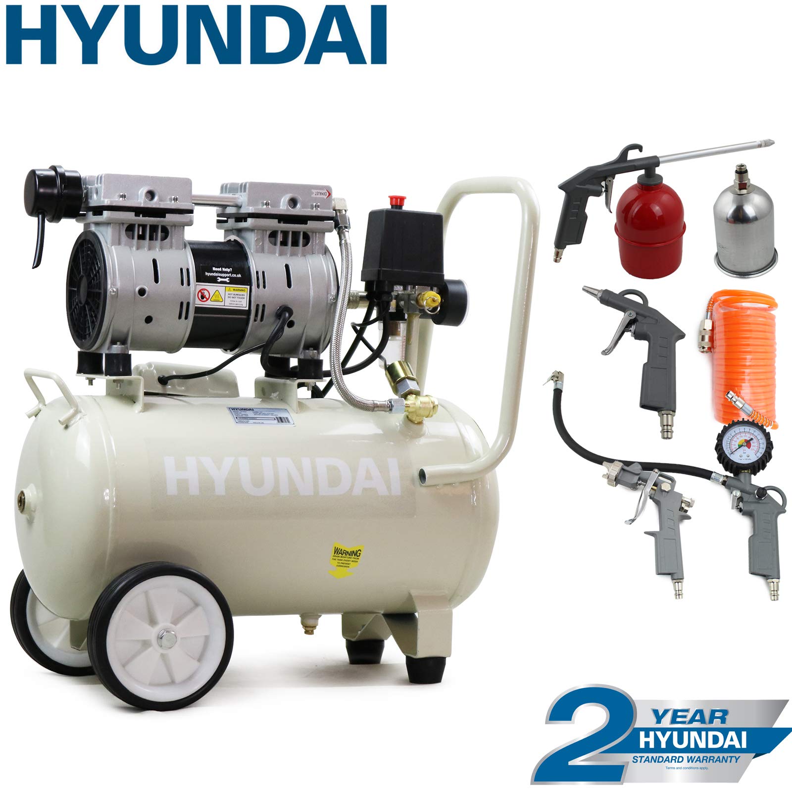 Buy Hyundai 750 Watt, Direct Drive Electric 5.2CFM 100PSI, Super Silent ...