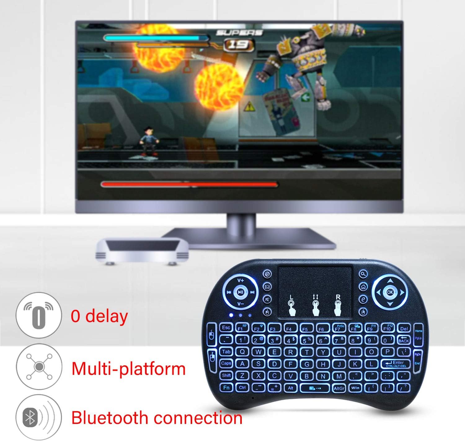 BANFAO Mini Keyboard with Backlit, 2.4GHz Wireless Mini Keyboard ...