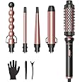 Amazon.com: Wavytalk 5 in 1 Curling Wand Set, Multi Curl, Curling Wand Set with Thermal Brush ...