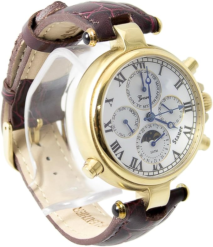 Stauer Mens Graves '33 Wristwatch Gold Plated: Amazon.co.uk: Watches