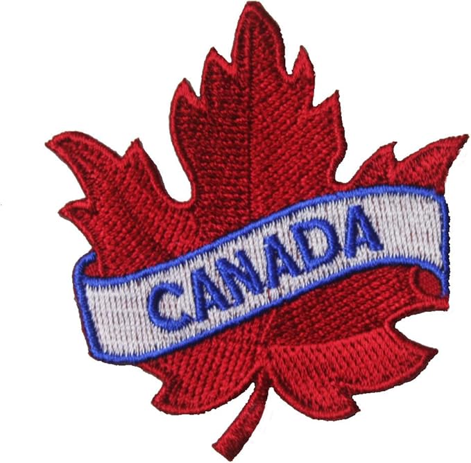 CANADA Red Maple Leaf Embroidered Iron on Patch Crest Badge ...Size :2.5 X 2.5 Inch ... New ...
