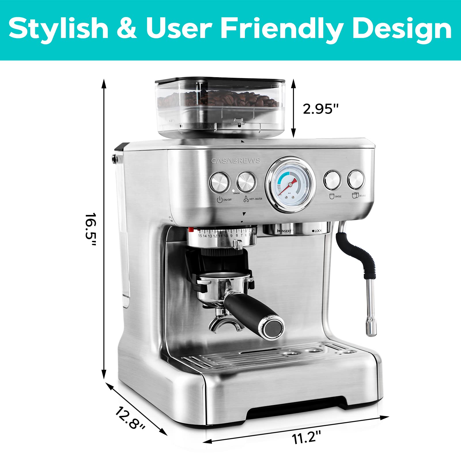 Mua CASABREWS Espresso Machine With Grinder, Professional Espresso ...