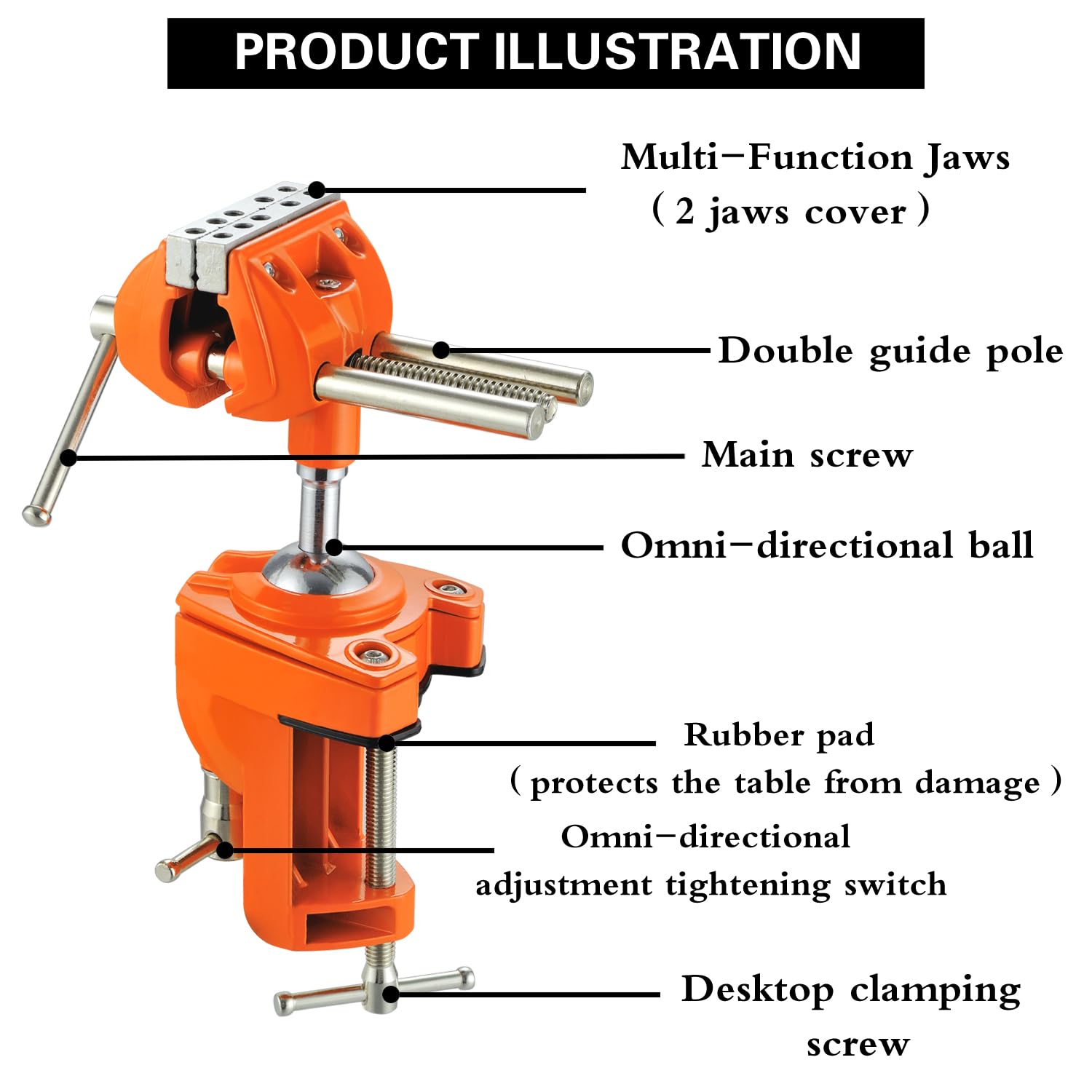 Mua MAXMAN Clamp Bench Vise with Post Universal, Woodworking Vise, 360 ...