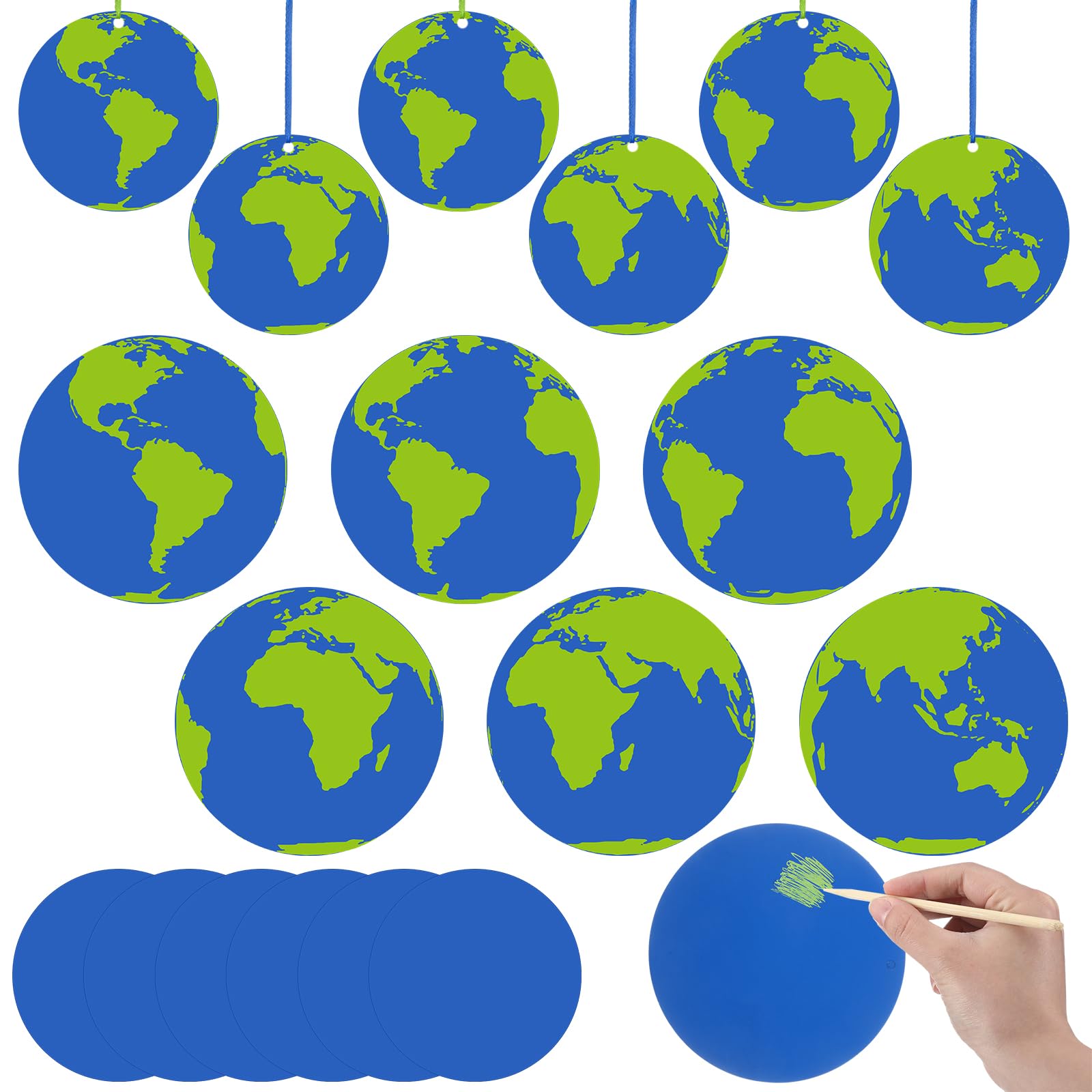 Woanger 60 Pcs Earth Day Crafts Earth Day Scratch Craft Kits Gifts DIY ...