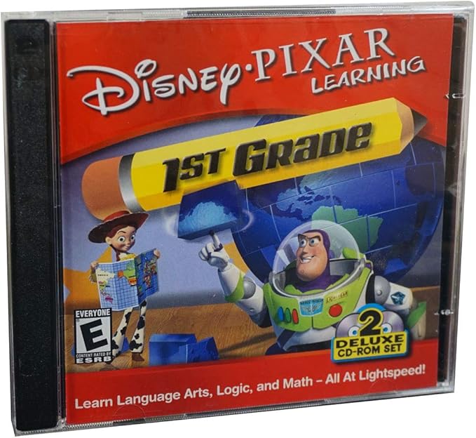 Disney Pixar Learning 1st Grade w/Buzz Deluxe 2 CDRom Set (Jewel Case ...