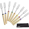 Amazon.com : Emopeak Marshmallow Roasting Sticks, Roasting Sticks with Wooden Handle 32 Inch ...