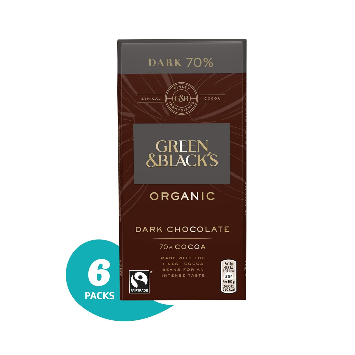 Amazon.com : Green & Black's Organic 70% Dark Chocolate Candy Bars, 3.5 ...