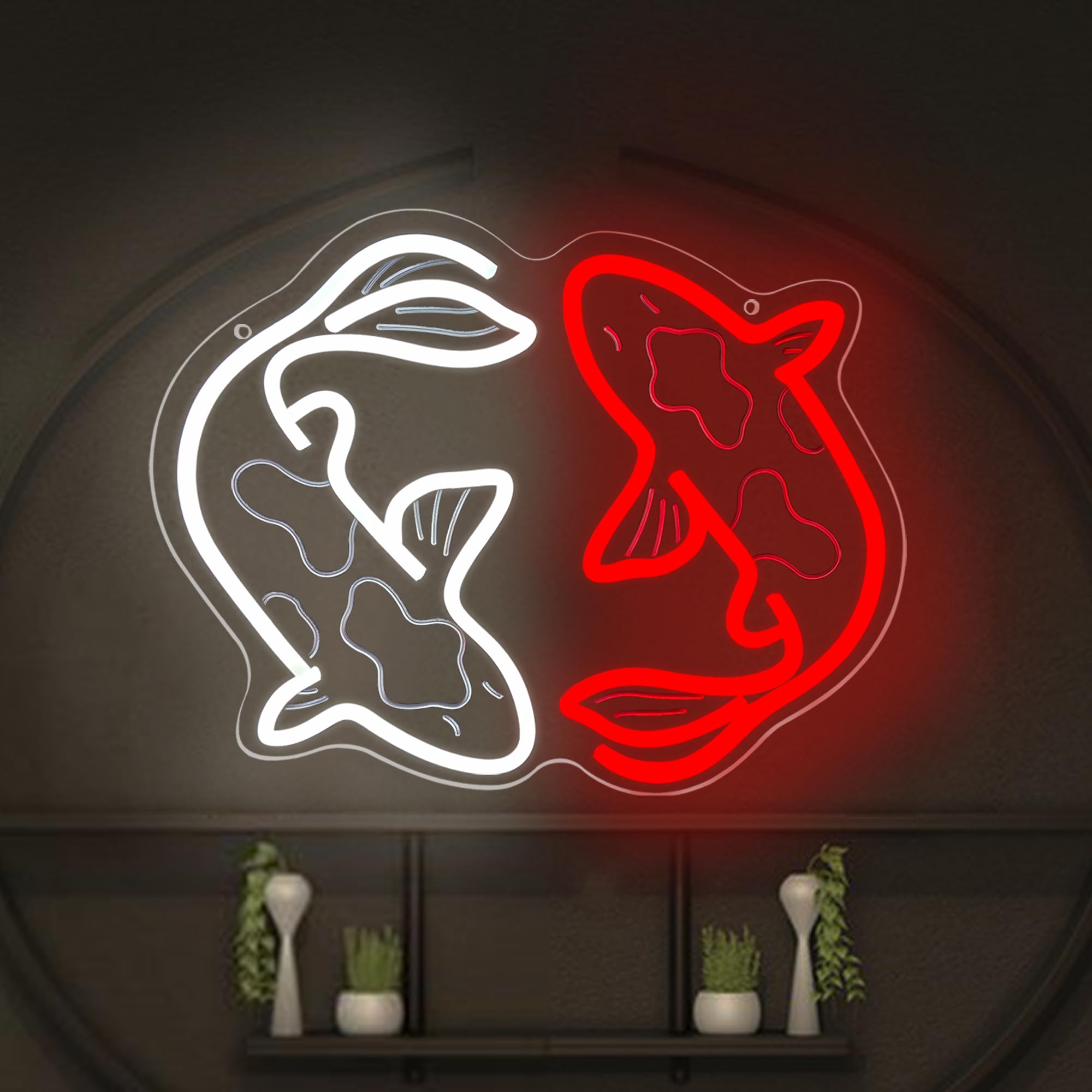 Koi Fish Neon Signs for Wall Decor Japanese Fishes Neon Signs Light Up ...