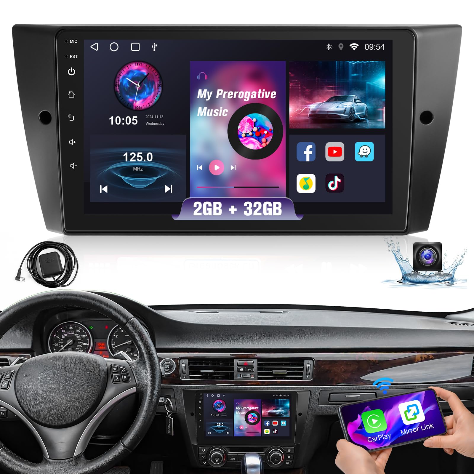 Leadfan Car Radio for BMW 3 Series 328i 335i 325i 2005-2011 Stereo ...