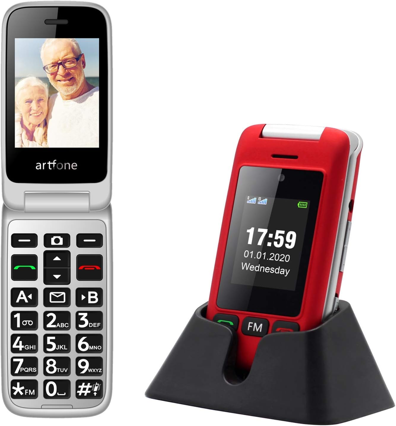 artfone C10 Big Button Mobile Phone for Elderly, Senior Flip Mobile ...