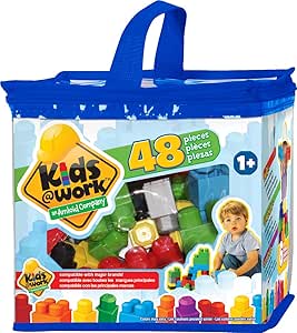 Amazon.com: Amloid Kids at Work Block Set in Vinyl Tote, 48-Piece: Toys ...