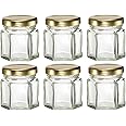 Amazon.com: Nakpunar 6 pcs, 1.5 oz Mini Hexagon Glass Jars with Plastisol Lined Lids: Canning ...