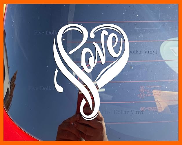 Amazon.com: LOVE Heart vinyl SMALL car decal, Love Sticker, Heart cling ...