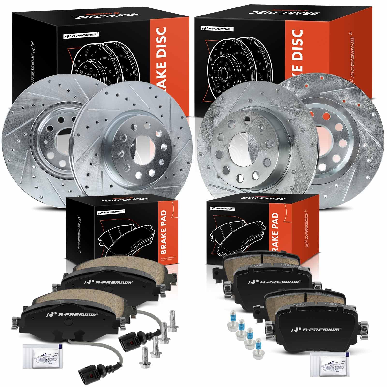 A-Premium Front and Rear Drilled and Slotted Disc Brake Rotors ...