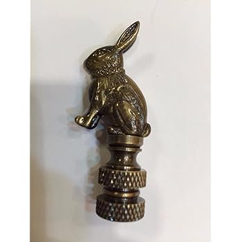 Antique Brass Bronze Rabbit Finial 2.25" Tall Vintage Gold Look Shade ...