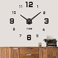 Amazon.com: SIEMOO 3D Frameless DIY Wall Clock, Large Wall Clock Kit 3D Mirror Number Stickers ...
