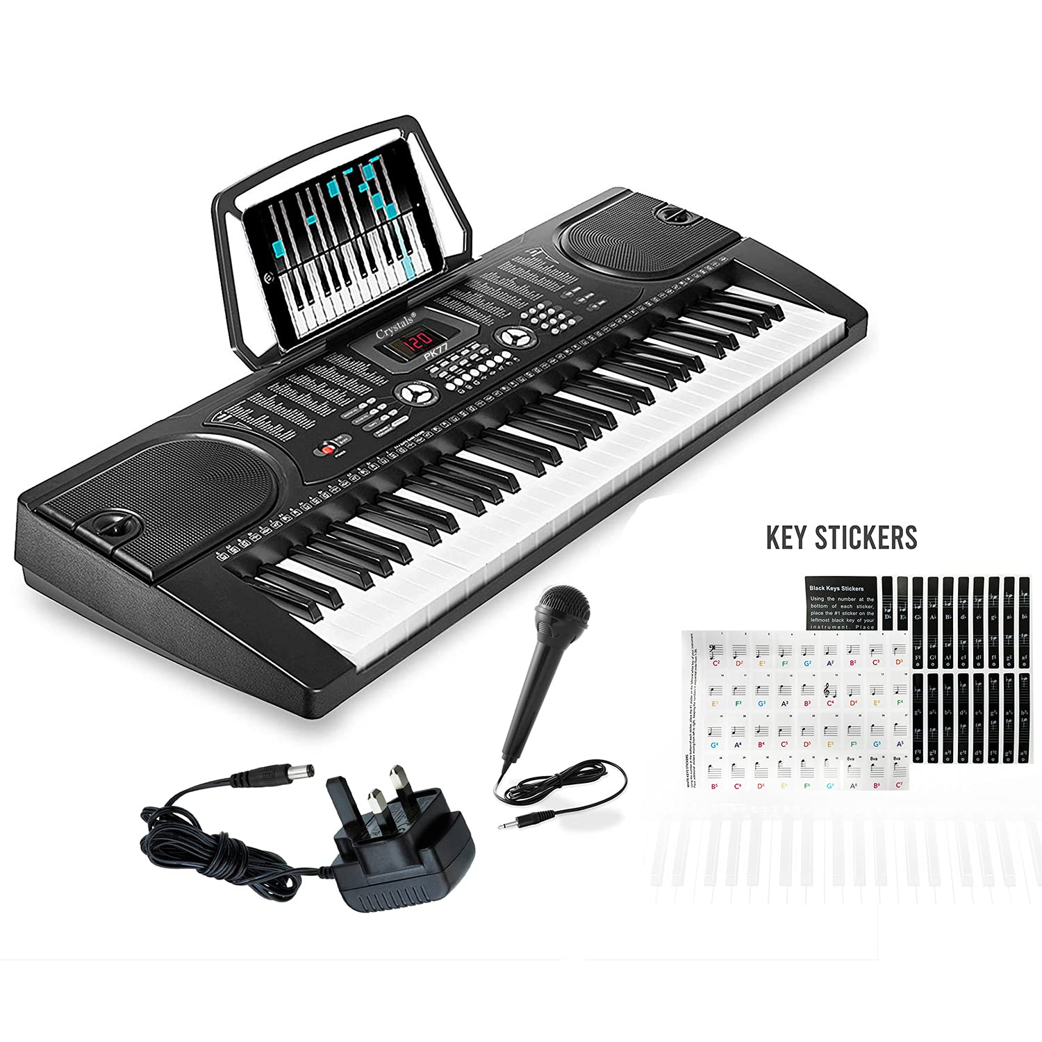 Mua Crystals® 61 Keys Electronic Teaching Keyboard Digital Music Piano Instrument & Microphone ...