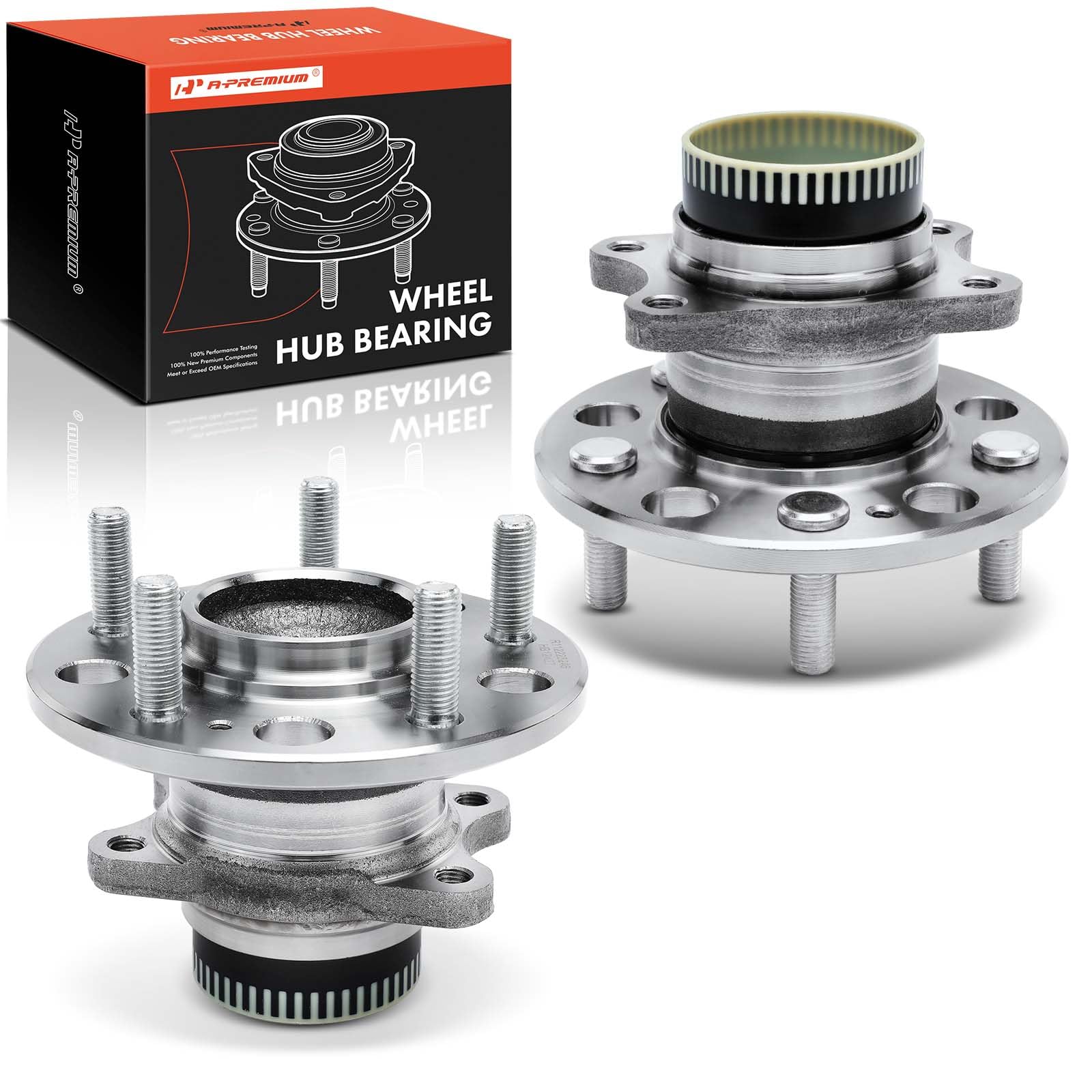 A-Premium 2 x 512437 Rear Wheel Bearing and Hub Assembly with ABS Ring ...