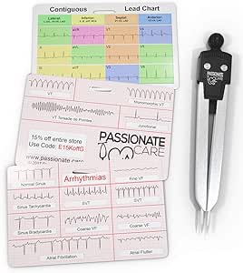 Amazon.com: EKG Calipers Plus ECG Rhythm Interpretation Badge Cards. The Perfect Divider ...