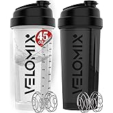 Amazon.com: VELOMIX -2 Pack- 18 oz Protein Shaker Bottles for Protein ...