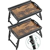 Amazon.com - 2 Pack Bed Tray Table Breakfast Trays Serving Tray Bamboo Bed Laptap with Floding ...