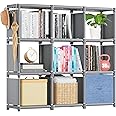 Amazon.com: Mavivegue Book Shelf, 9 Cube Storage Organizer, DIY Bookcase, Metal Cube Bookshelf ...
