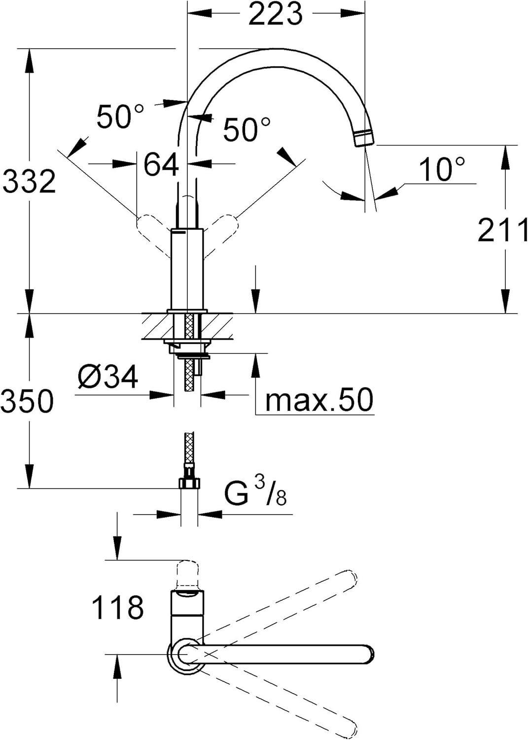 GROHE 31367000 | BauEdge Kitchen Tap – BigaMart