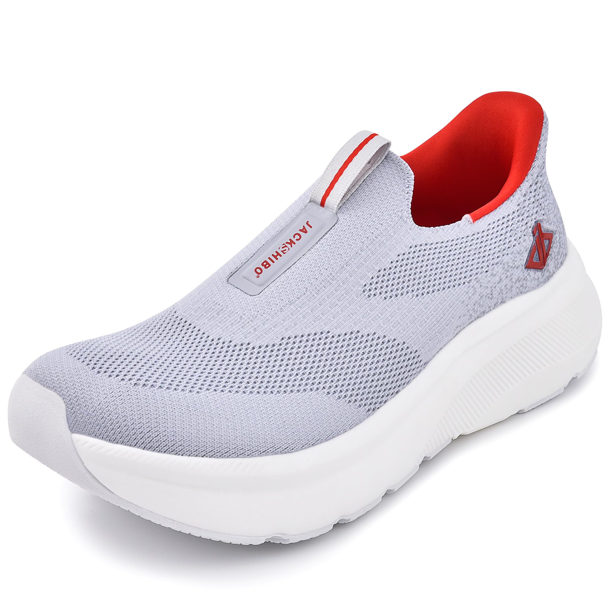 JACKSHIBO Slip Ins Mens Hands Free Slip Ons Shoes Wide Toe Box Cushioned Walking Sneakers Arch ...