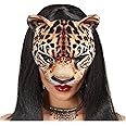 Amazon.com: Halloween Leopard Mask Women Men Masquerade Cat Mask ...