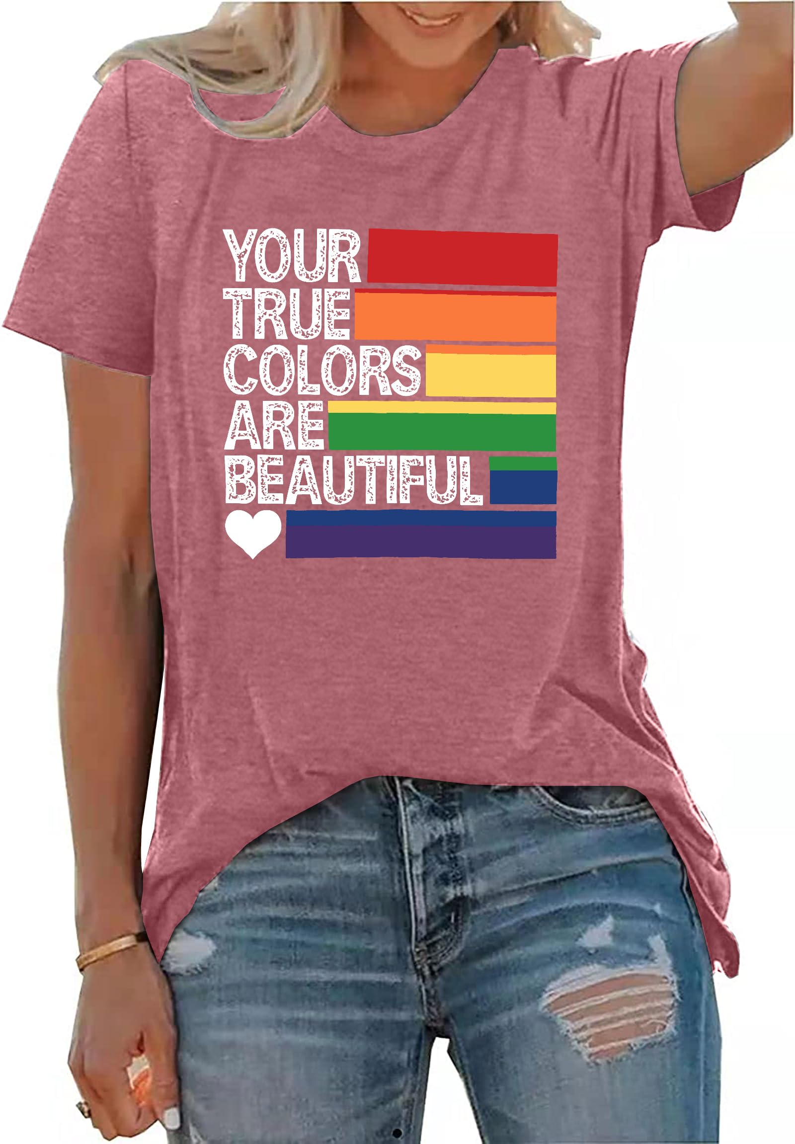Womens Pride T Shirts Your True Colors are Beautiful Shirts LGBT ...