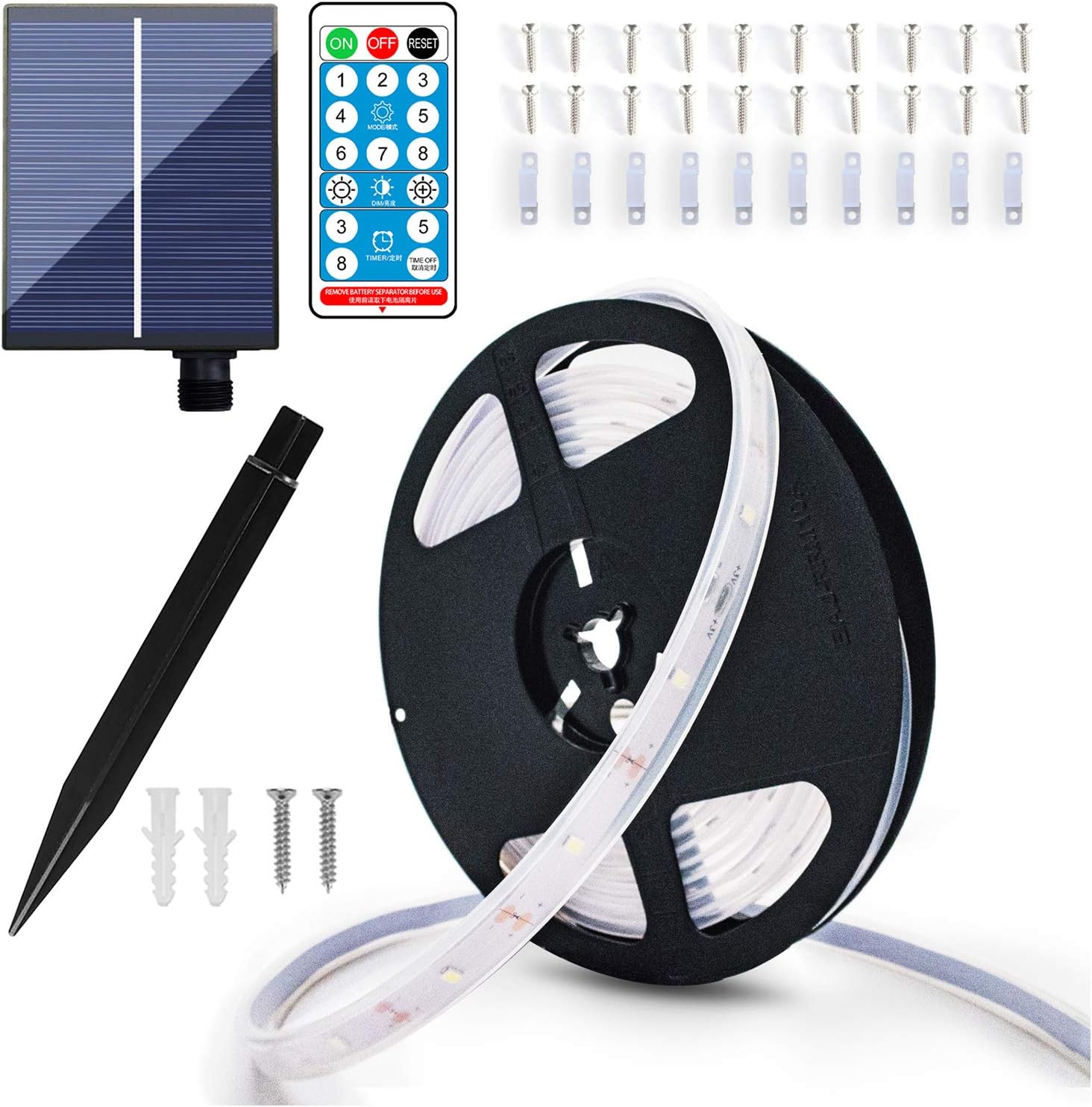 Amazon.com : Solar Strip Lights with Remote, 16.4Ft 150 LEDs Outdoor ...